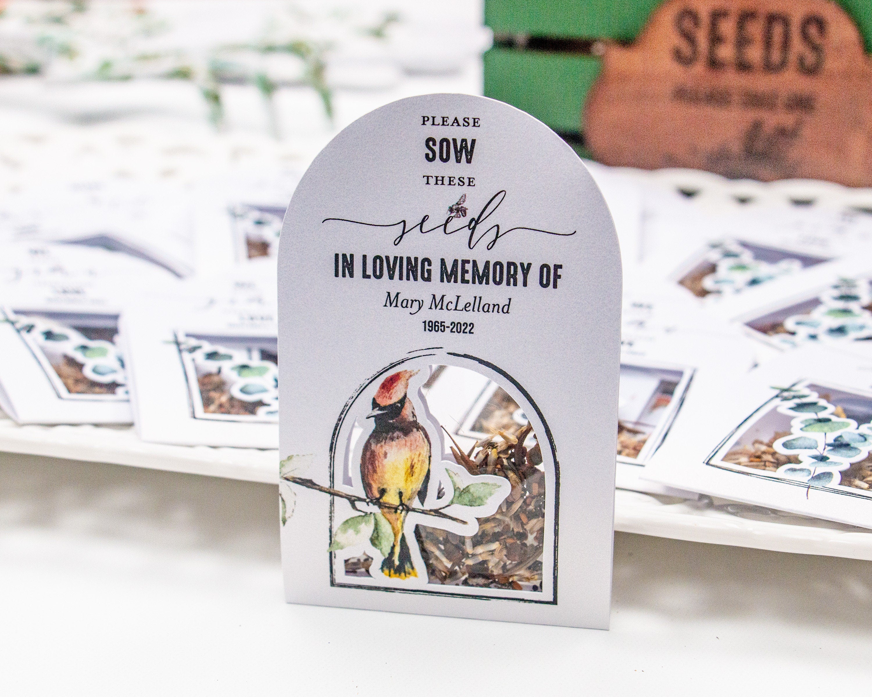 MEMORIAL SEED PACKET Favors • Wildflowers • Funeral Service • Celebrat ...